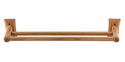 ALFI brand AB5505 24" Double Rack Wooden Towel Bar Bathroom Accessory, Natural Wood
