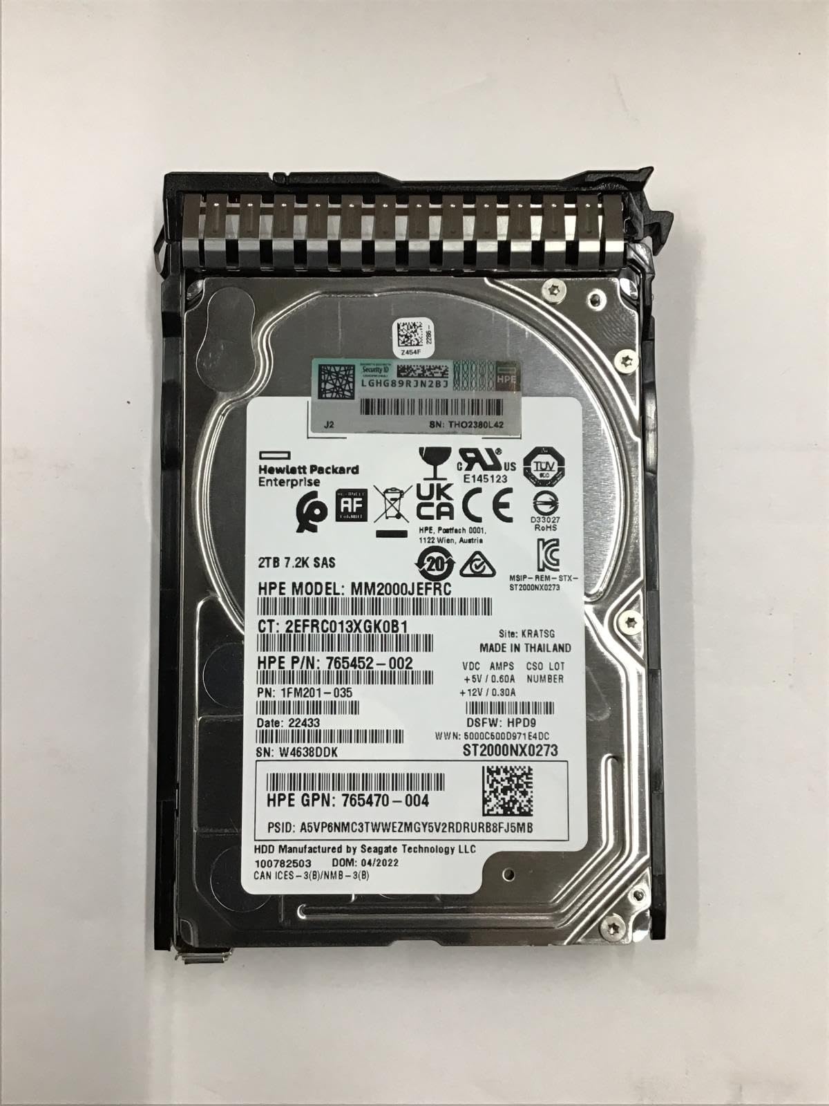 765466-B21 HP G8 G9 2-TB 12G 7.2K 2.5 SAS 512e