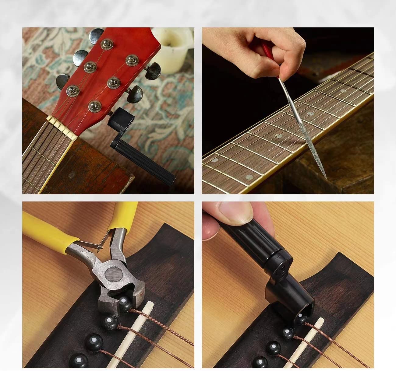 77 Pcs Guitar Maintenance Kit Repair Tool Setup with Carry Bag Large For Acoustic Guitar Electric guitar Ukulele Bass Banjo, String Instrument