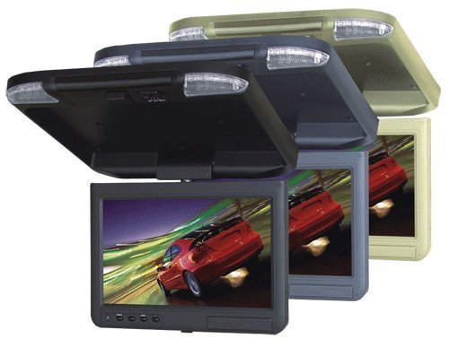 Absolute PFL1000IRC 10-Inch TFT-LCD Overhead Flip-Down Monitor with Built-in IR Transmitter and Remote (Cream)