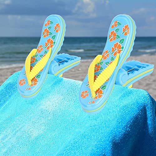 Beach Towel Clips, 1PCS Portable Towel Clips, Flip Flop Windproof Clips Clothespins Peg Clamps Chip Clips, Secure Clips for Beach Chairs Sunbeds or Pool Lounges
