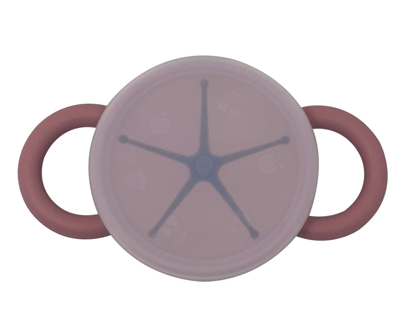 BraveJusticeKidsCo | Snack Attack II Snack Cup | Collapsible Silicone Snack Container | Toddler and Baby Snack Catcher Lid (Dusty Rose)