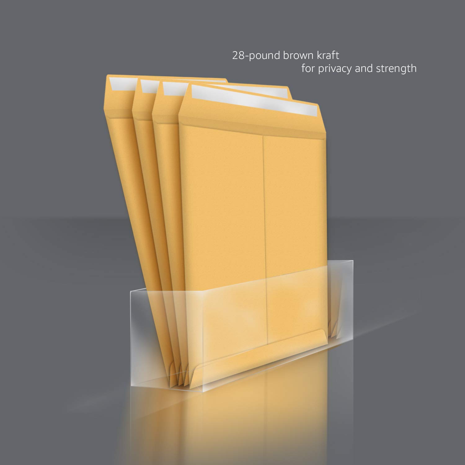 Amazon Basics Catalog Mailing Envelopes, Peel & Seal, 10x13 Inch, Brown Kraft, 100-Pack