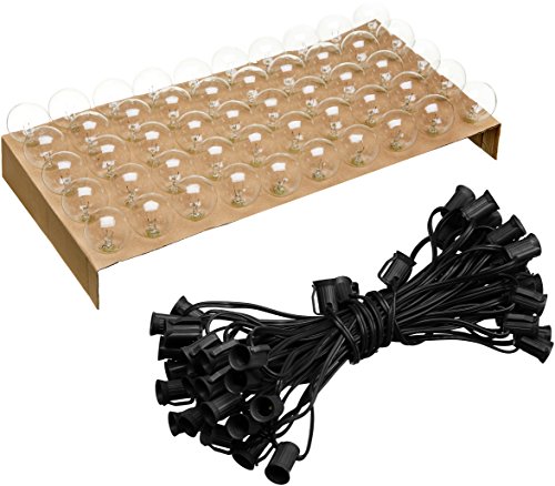 Amazon Basics Patio String Light, 50 Feet, Black