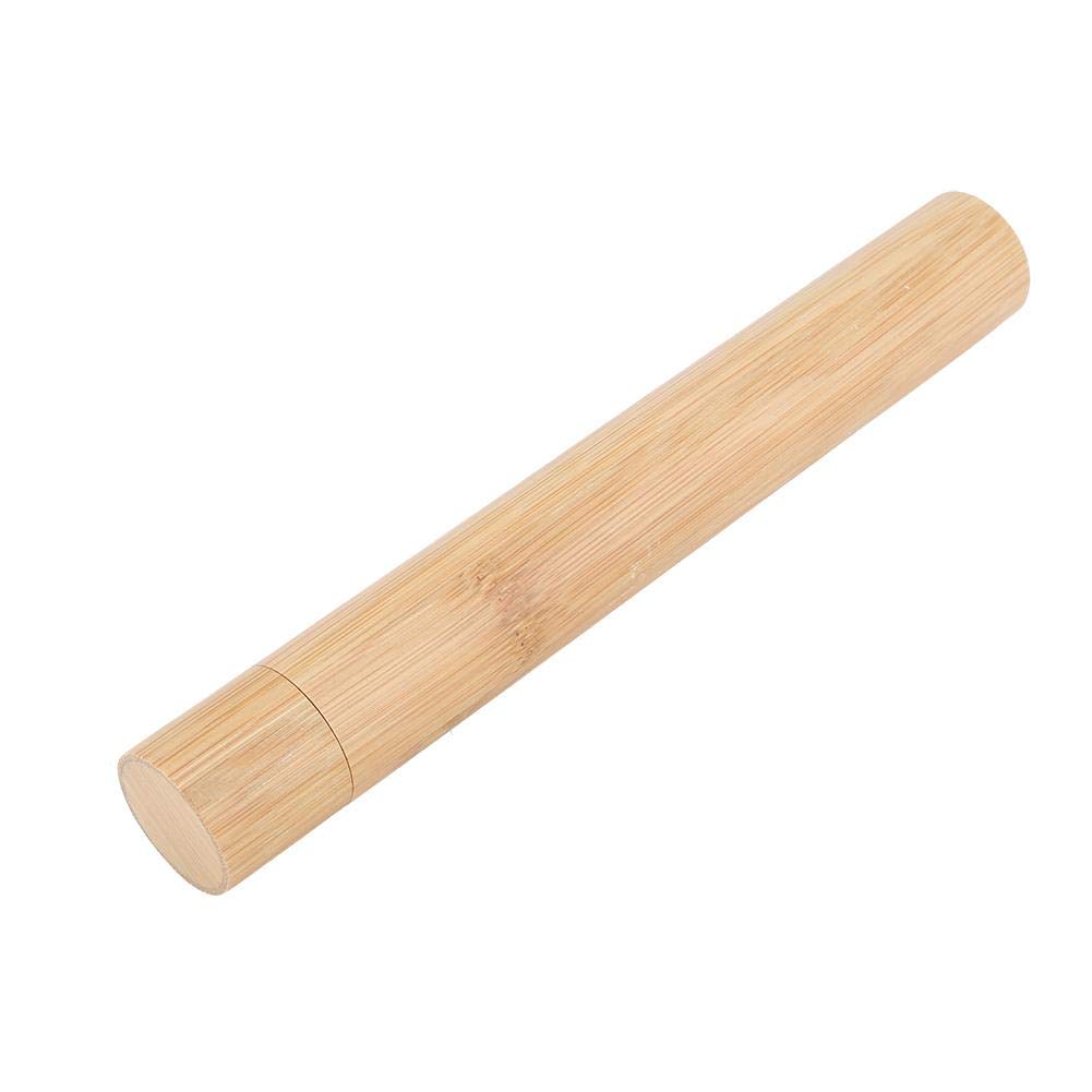 Portable Toothbrush Holder Bamboo Storage Case for Travel Camping Home Use