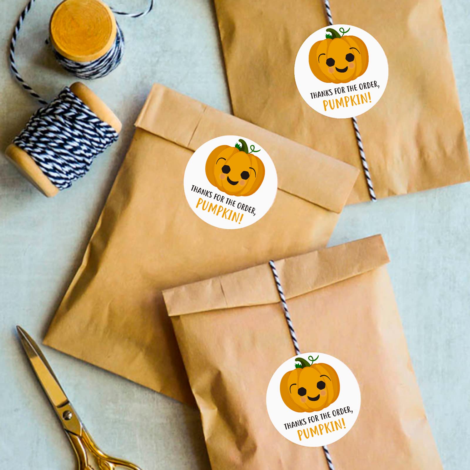 WRAPAHOLIC Gift Stickers - Jack-O-Lantern Design Sticker, Thank You Business Stickers for Holiday/Party Decoration and Gift Wrap - 2 x 2 Inch 500 Total Labels