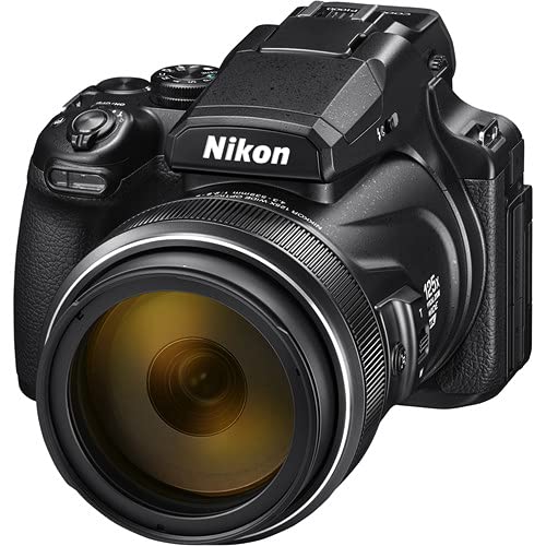 Nikon Intl. COOLPIX P1000 Digital Camera MFR 26522 Video Making Bundle + 128GB High Speed V30 Memory + LED Light, Shotgun Mic, Video U-Bracket + Bag, HD Filters and More