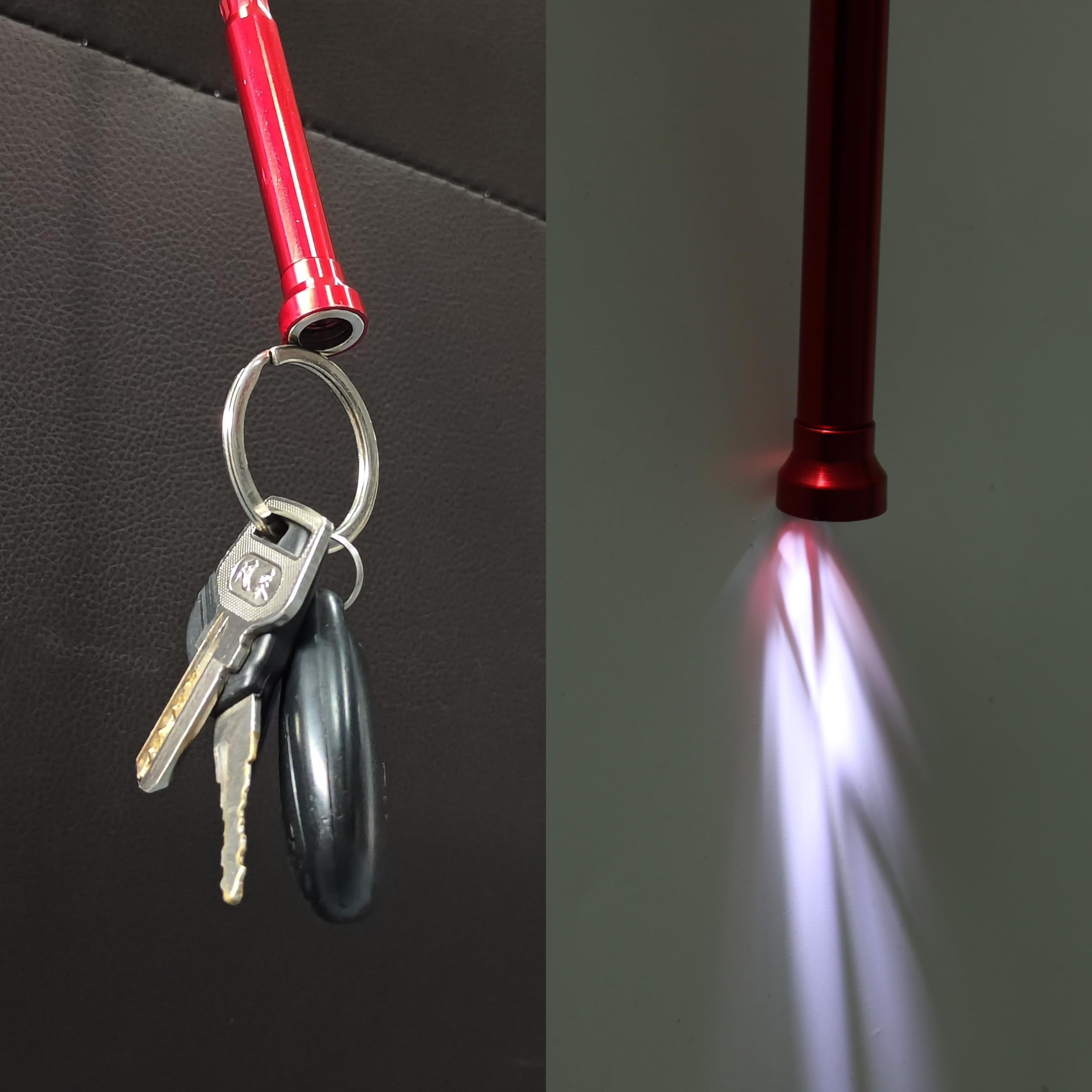 24.4 in Claw Grabber Tool,Bendable Hose Reacher Pickup with LED Light,4 Claw Picking Tool for Garbage Litter Pick Home Sink Drain and Metal small items.
