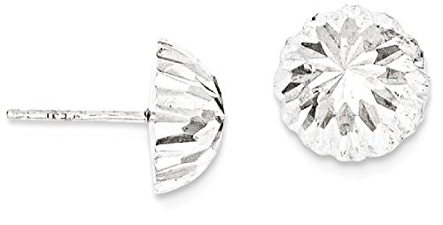 14K White Gold Half Ball Stud Earrings