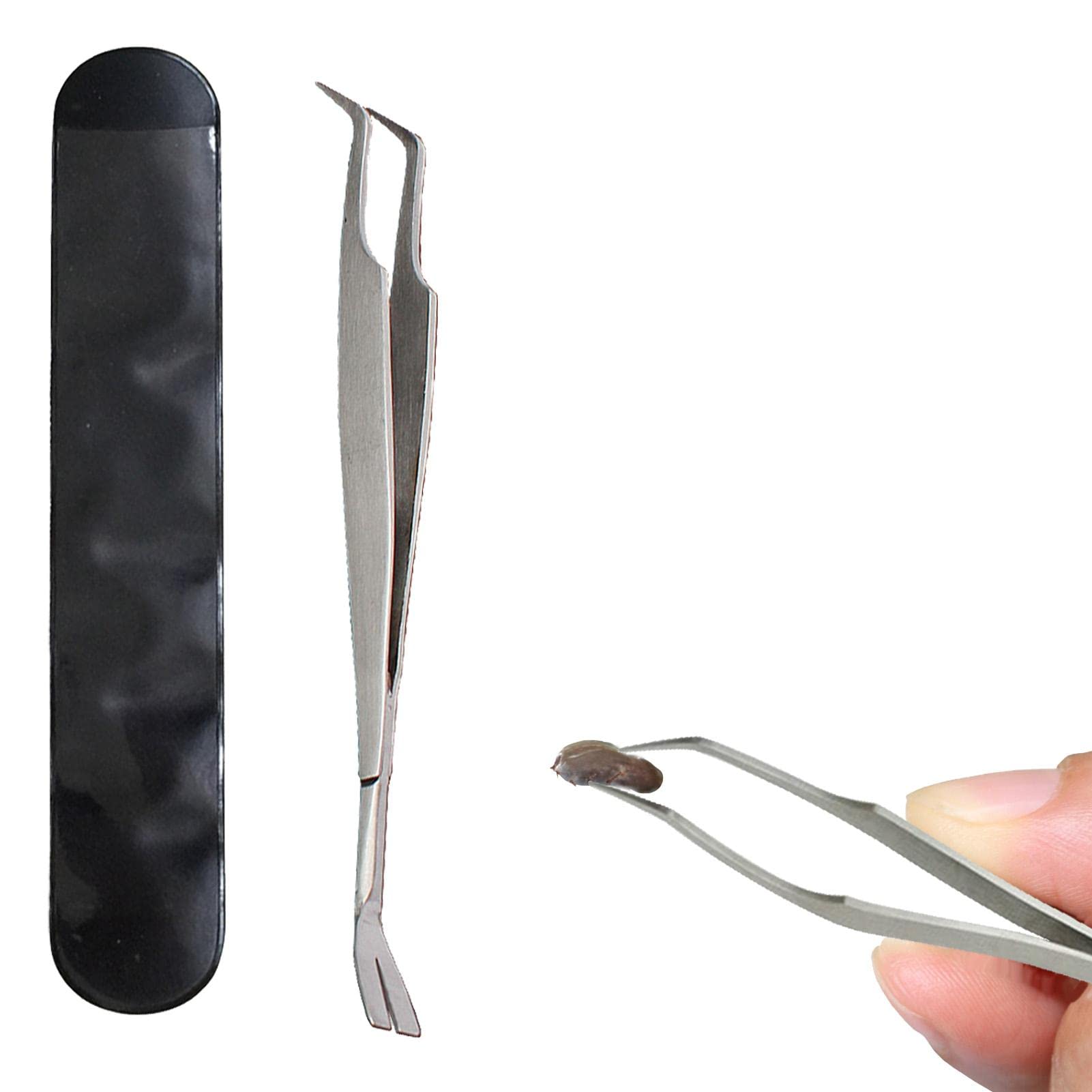 2 in 1 Tick Removal Tool for Pets, Stainless Steel Professional Tick Tweezers Ticks Remover for Dogs, Cats & Humans