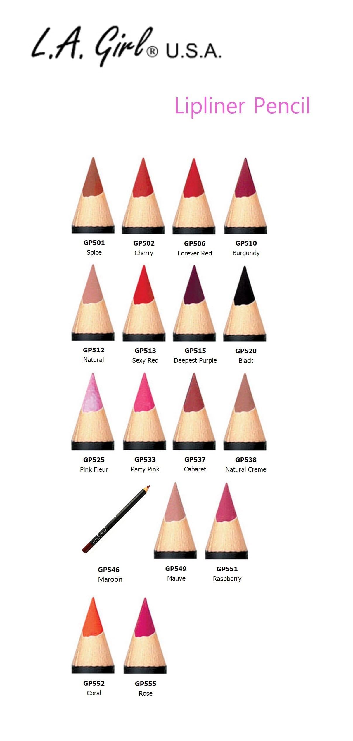 17 Colors of LA GIRL Lipliner Pencil