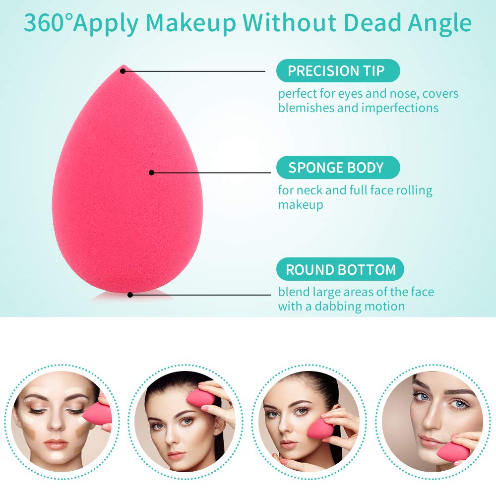 GUIGUDESN 5Pcs Makeup Sponges,Multi-Colored Facial Sponges Beauty Blender Sponge Egg Mix Sponge Foundation Applicator Makeup Sponge