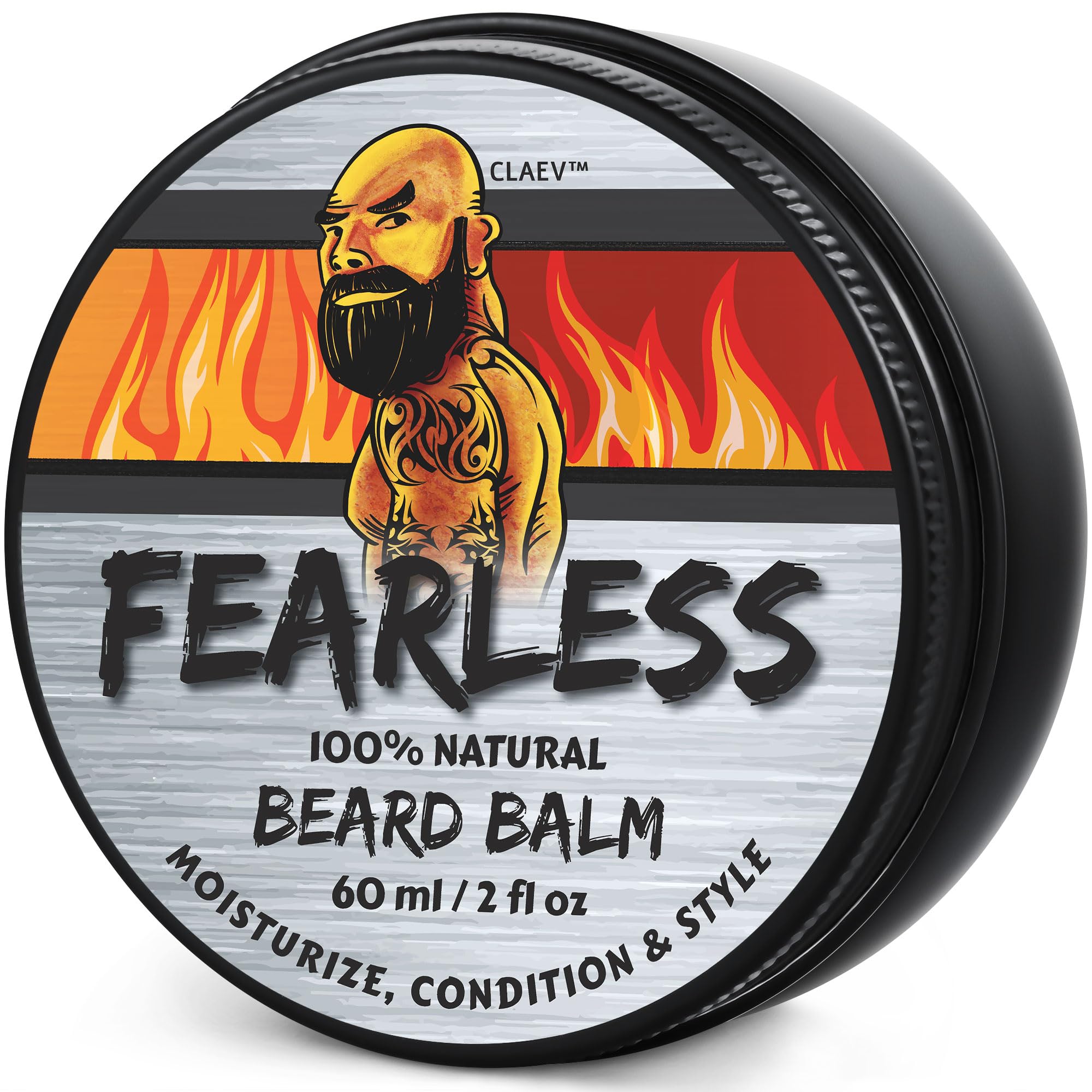 Claev Beard Balm (2 oz), 100% Top-Grade Natural Beard Conditioning & Styling Balm, Designed for Rugged, Active, or Outdoorsy Men, Includes Shea Butter, Vegan Beeswax, Cedarwood Oil, is a US Company