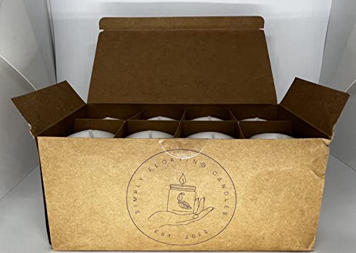 24 Pack Floating Candles, 2 Inch White Unscented Dripless Burning Candles, Simply Floating Candles, Special Events, Holiday Festivities, Party, Valentine's Day, Wedding (2 inch (24 Pack), White)