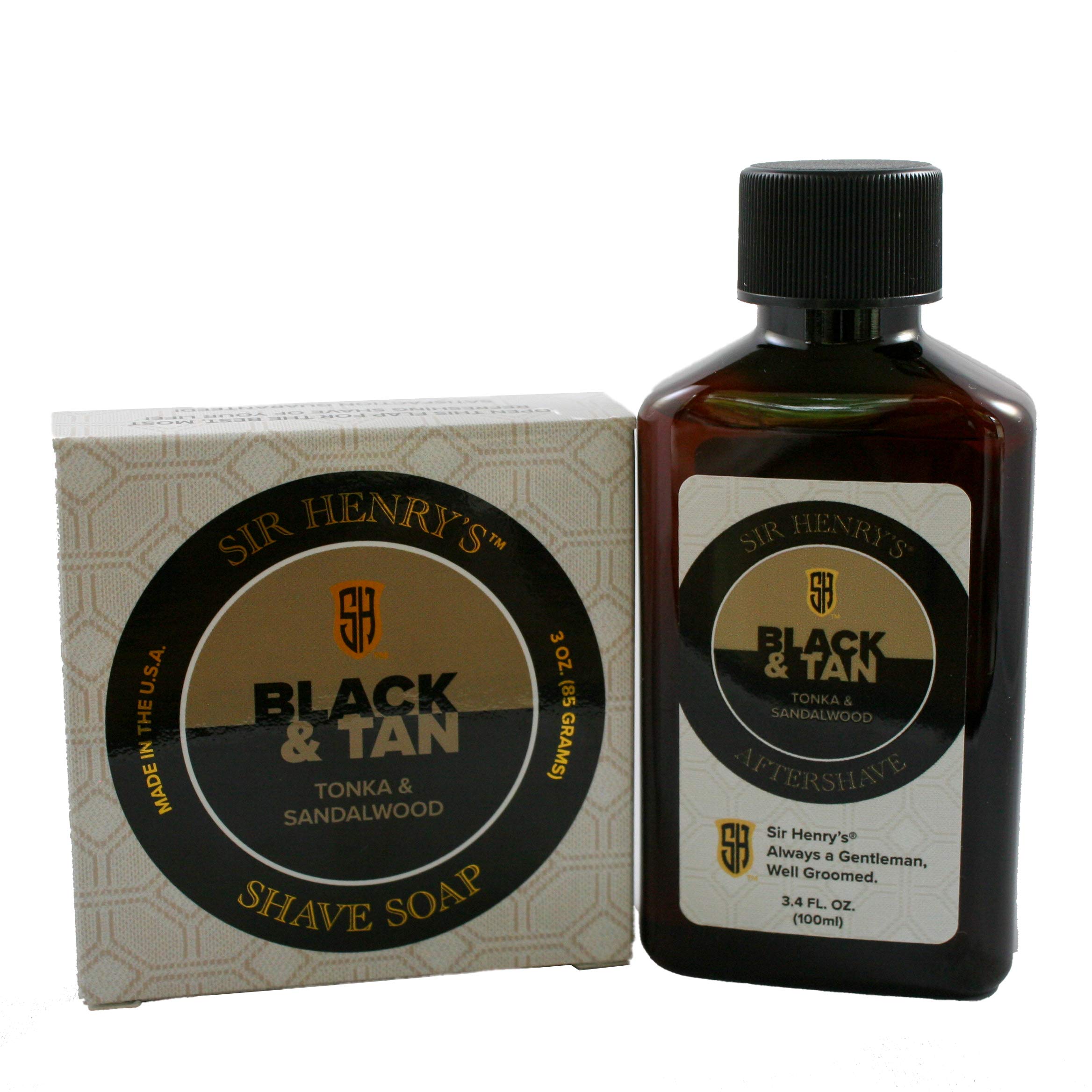 Black & Tan Mug Soap & Aftershave. Sandalwood & Tonka. Smooth & Sooth
