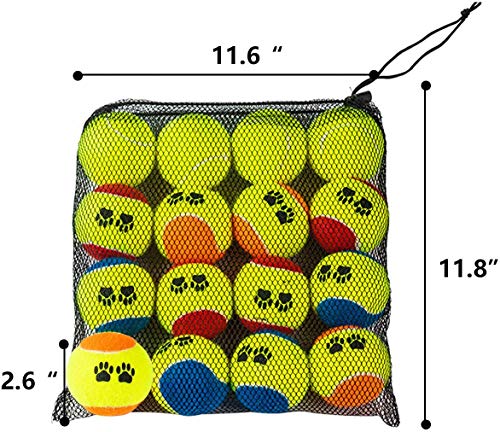 16 Pack Dog Tennis Balls for Pet Playing Fetching, Pet Safe Dog Toys for Exercise & Training - 2.5 inches