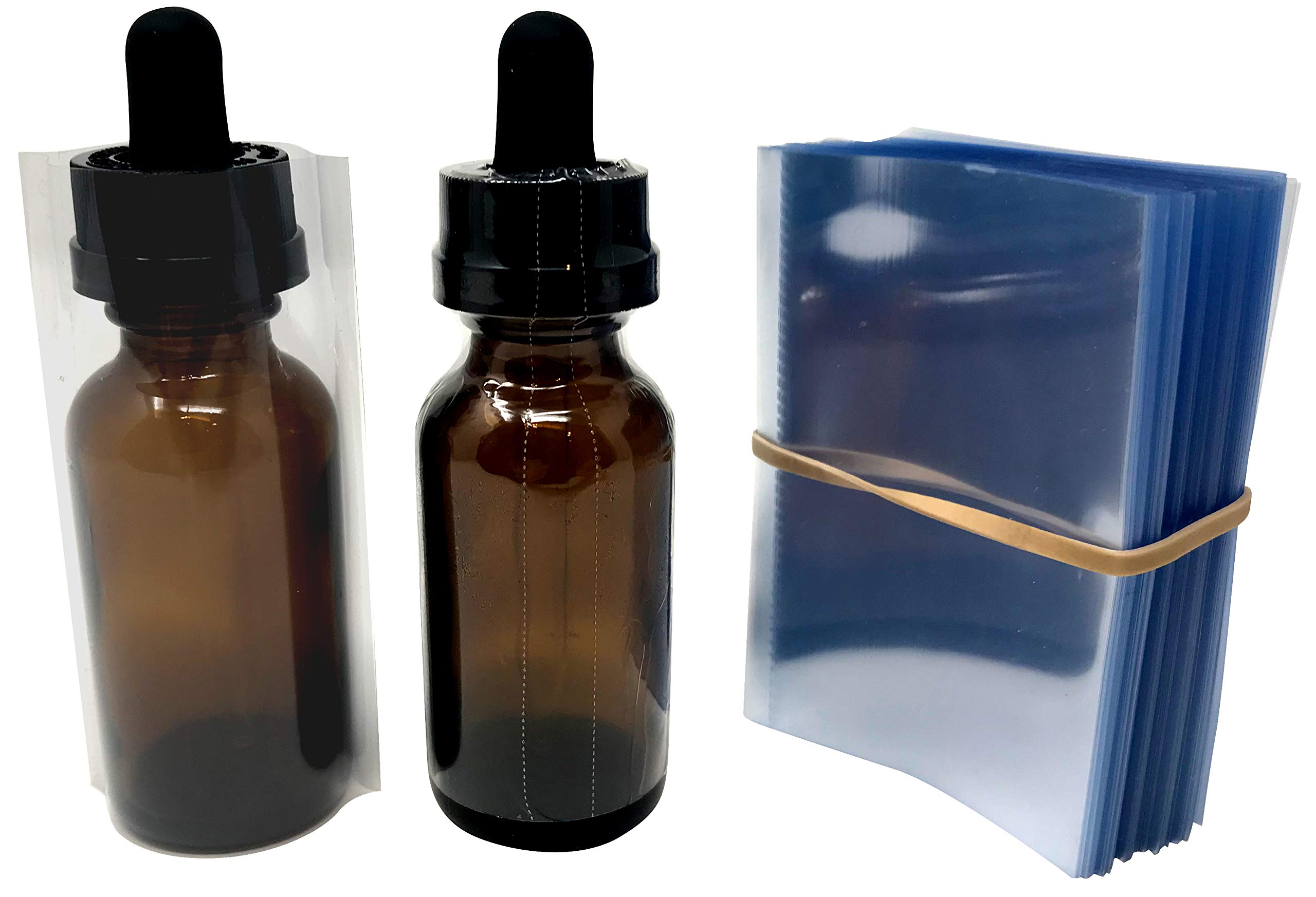 Clear Perforated Shrink Sleeve for 1 Ounce (30 mL) Dropper Bottles (100 Pack)