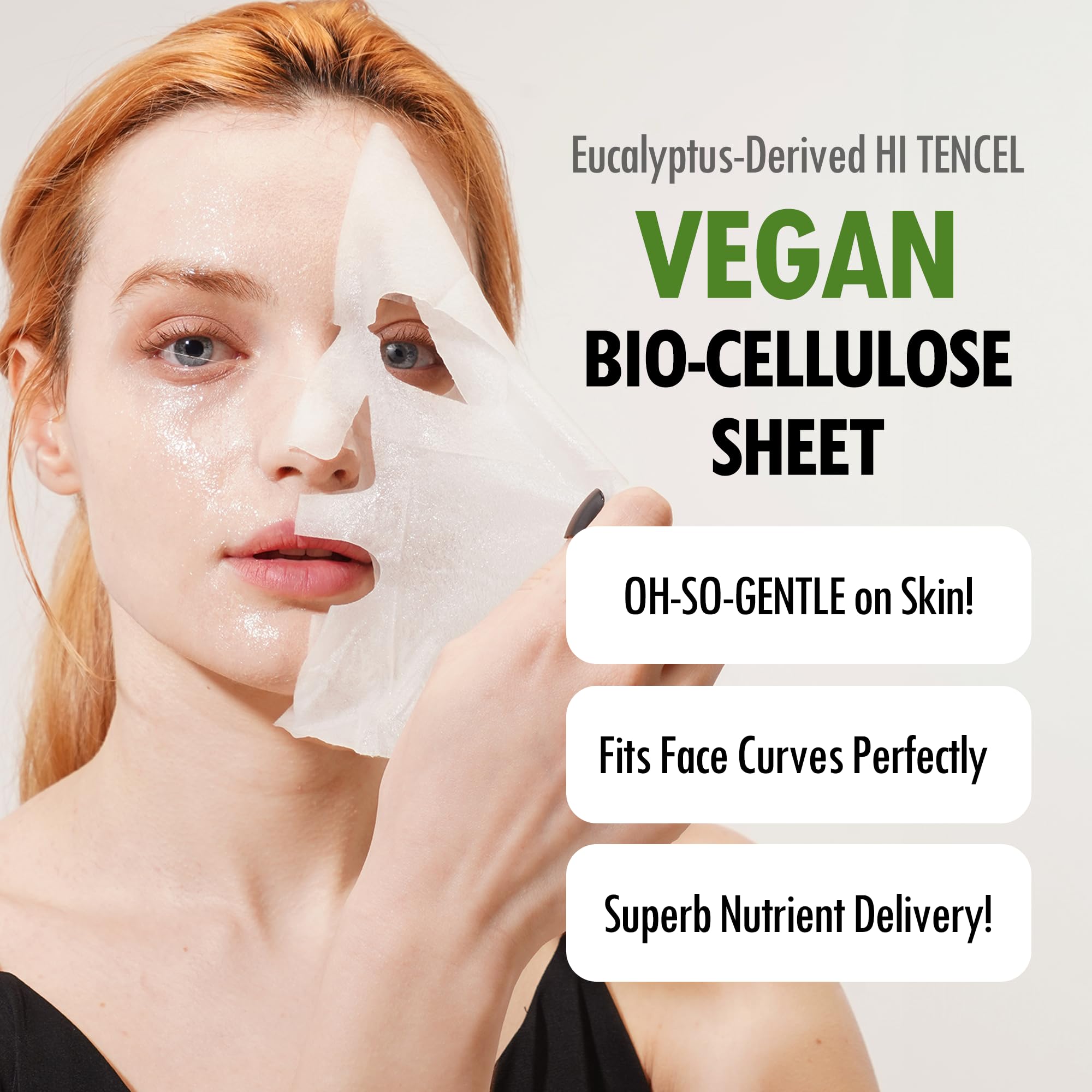 FARMSKIN Organic Face Mask, 12 pcs - Hydrating, Moisturizing, Brightening, Soothing, Cruelty-Free