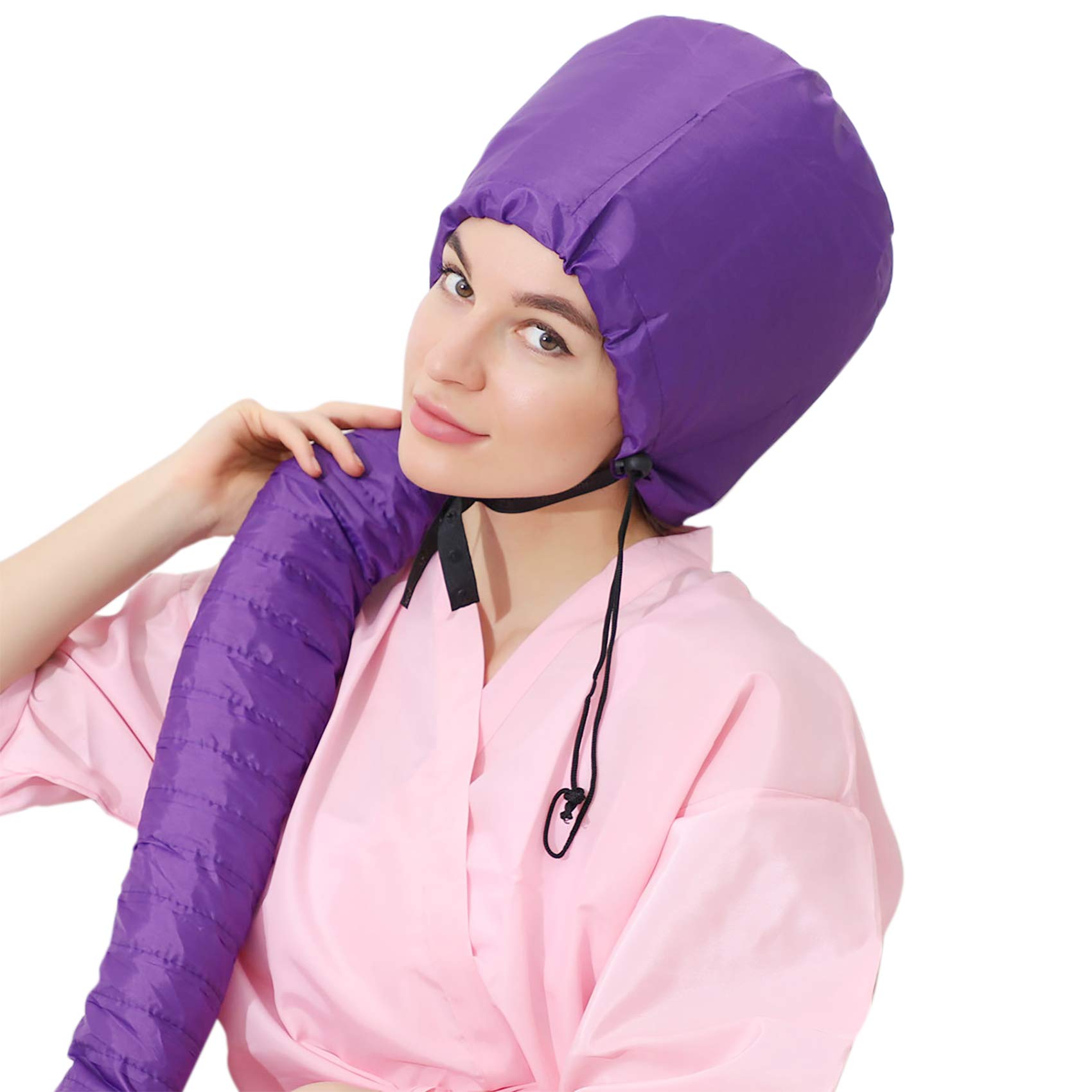 Bonnet Hair Dryer Attachment for Styling, Curling and Hair Deep Conditioning, Portable Hooded Hair Dryer for Home, Upgrade with Adjustable Drawstring, Extra Size fit for Most Hairstyle