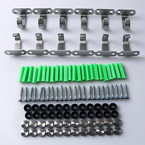 Alise X2208-12P Stainless Steel Ceiling Hook Towel/Robe Clothes Hook for Closet Top Bathroom Kitchen Cabinet Garage Utility Heavy Duty Screw Mounted,Brushed (12 Pack)
