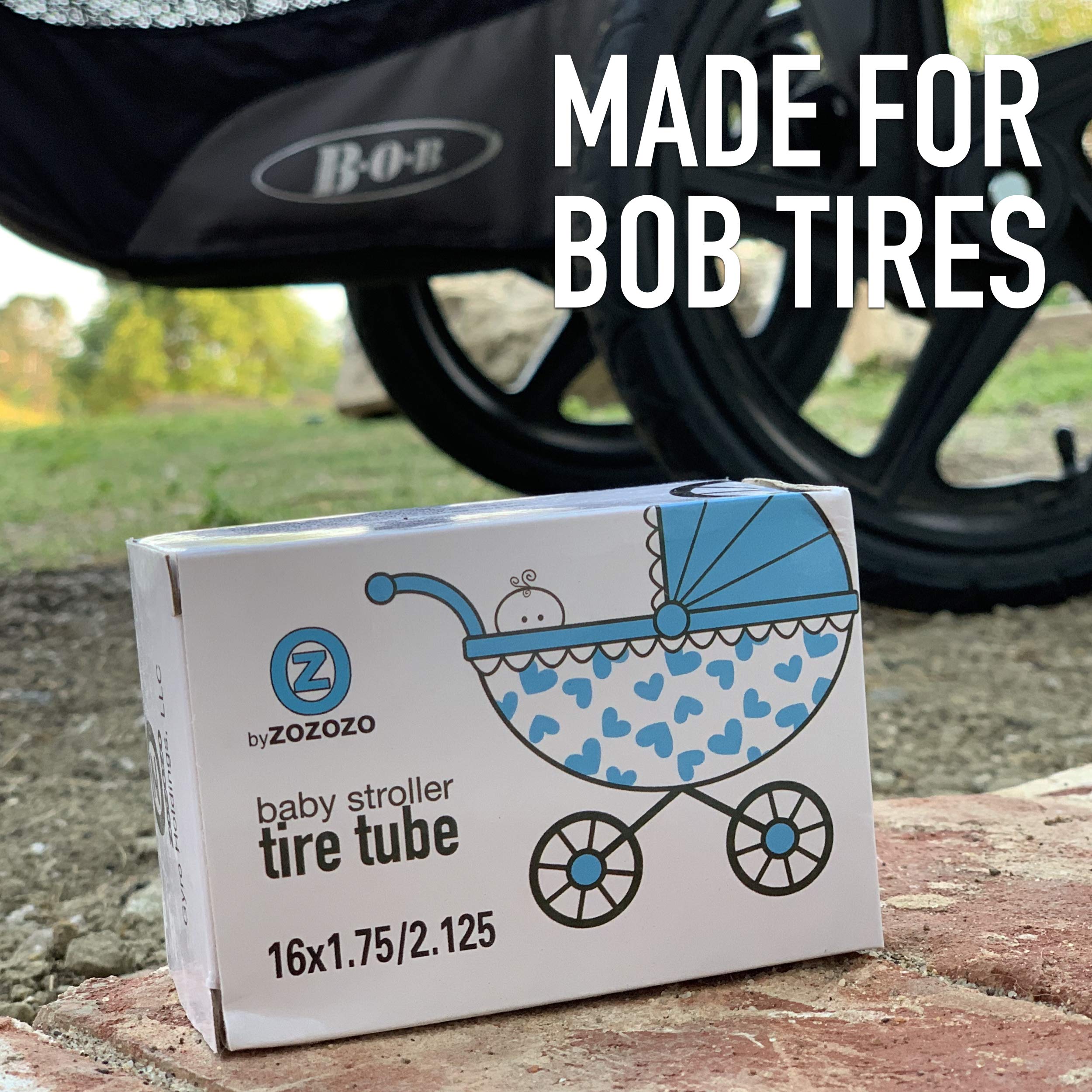 BOB Stroller Tire Tube Replacement Rear 16"x1.75" Inner Tube for BOB Jogging Strollers - Wayfinder, Alterrain, Revolution Flex/Pro/SE, Strides, Ironman & All Duallie Joggers
