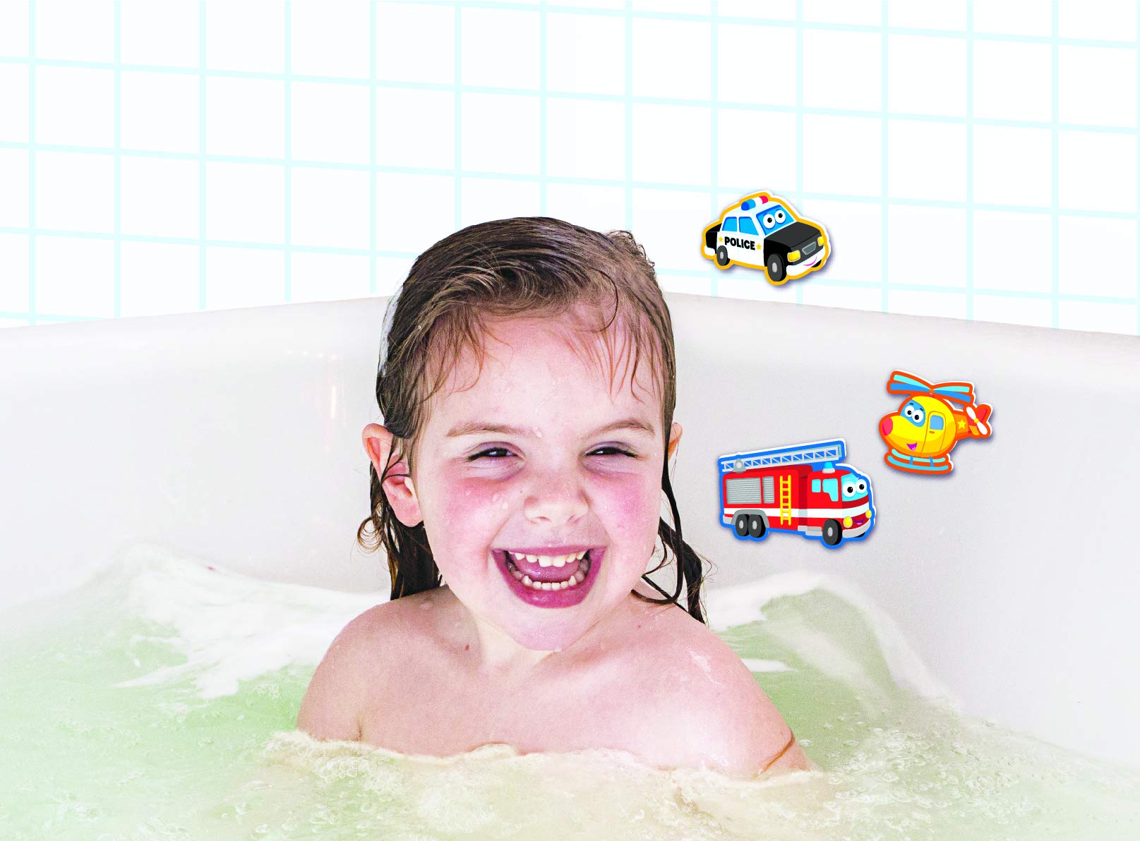 4M Foam Bathtub Stickers with Mesh Bag, Assorted (3843)