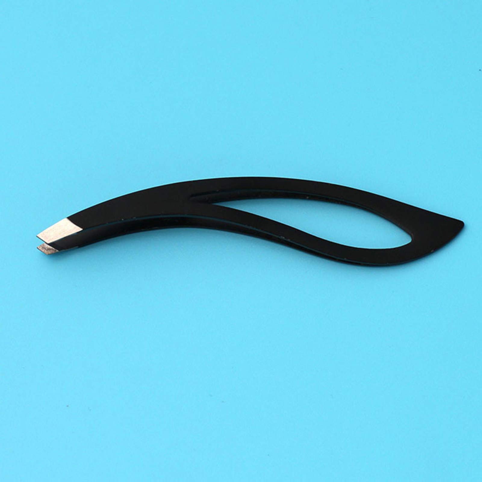 Gaweb Tweezers, Curve Stainless Steel Hollowed Leaf Eyebrow Tweezer Women Hair Remove Clip Tool - Black, A, (1220459-Gaweb1)
