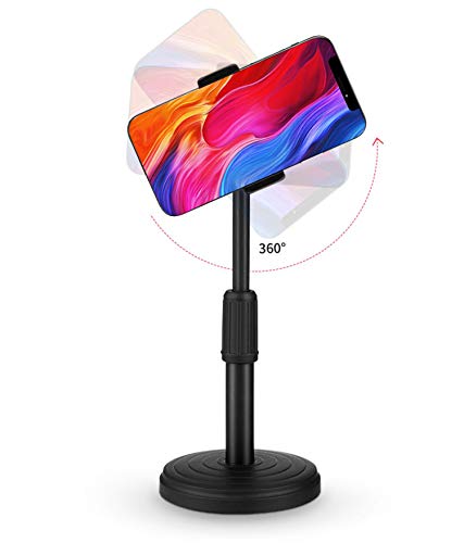 Cell Phone Stand for Live Streaming, YouTube Video/Photography, Adjustable Height & Angle Phone Holder Gooseneck Flexible Arm Universal Phone Stand for Desk , Office, Kitchen