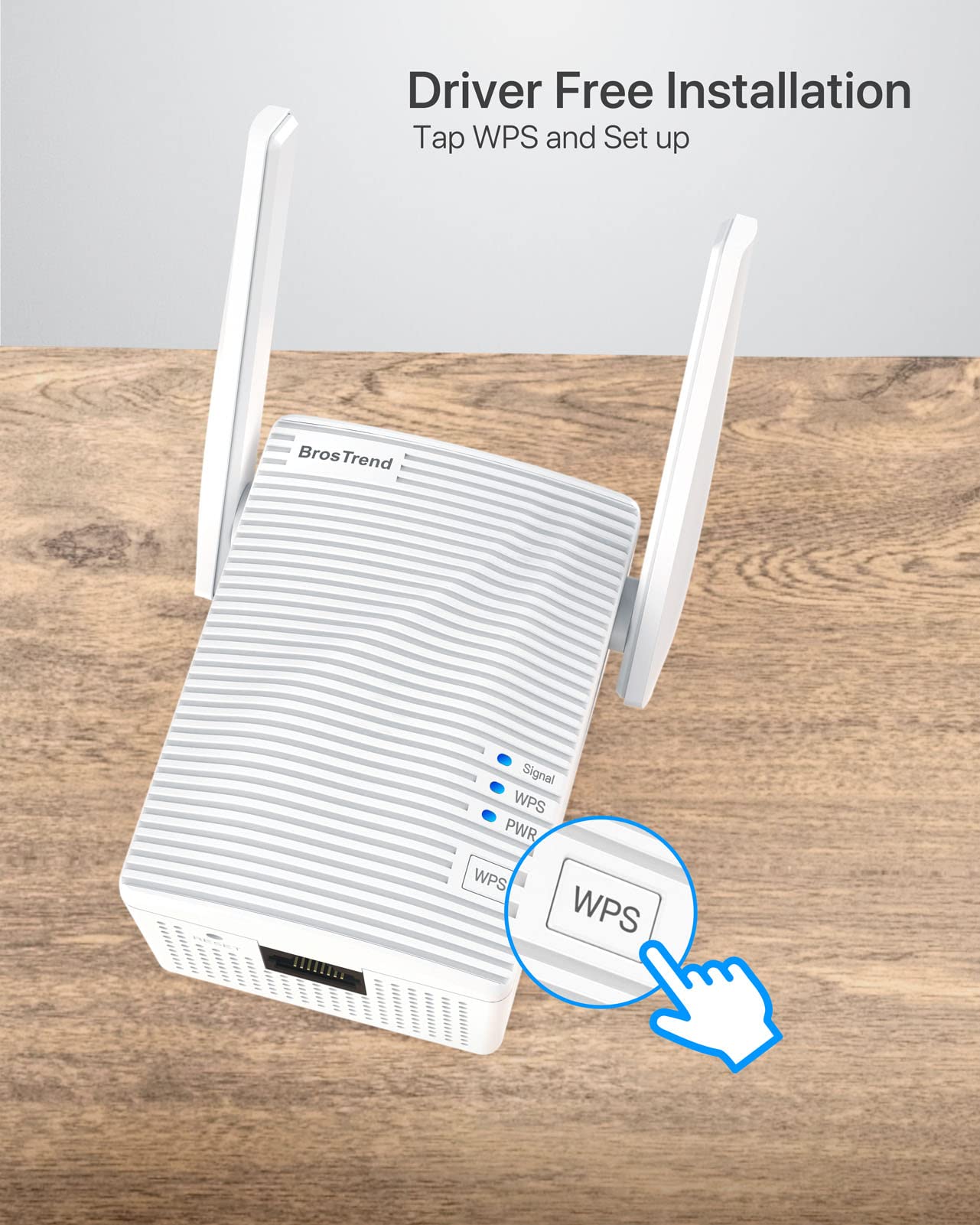 BrosTrend Dual Band 1200Mbps WiFi Bridge, Convert Your Wired Device to Wireless Network, Works with Any Ethernet-Enabled Devices, WiFi to Ethernet Adapter with Standard RJ45 LAN Port, Easy Setup