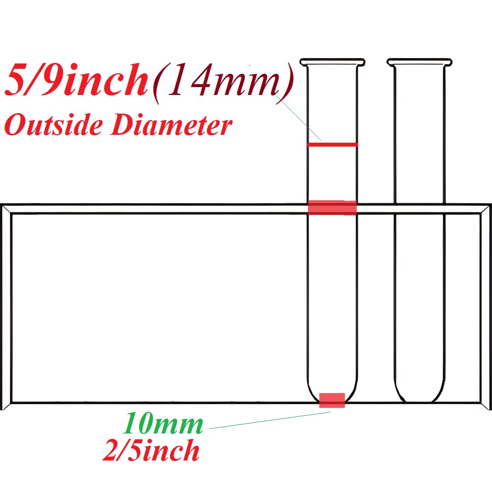2 Pack Acrylic Test Tube Rack, 24Wells, for 5/9“ OD Tube (13 ±0.1mm,MAX for 14mm) Centrifuge Tube Holder for Labortory Holder Lab Test Tube Transparent