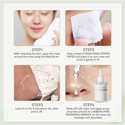 Blackhead Mask, Nose Plants Pores Strips Blackhead Remover Mask Peel off Mask Facial Pore Cleanser Purifying Face Mask Nose Strips (1.06 Ounce) - White