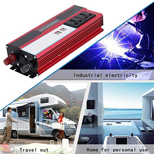 10Pcs Sinus Solar 4000W-220‑240V Pure Sine Wave Battery Converter 4000W Car Power Inverter Solar Power Inverter Wave Digital Display Phone 4 USB Charger