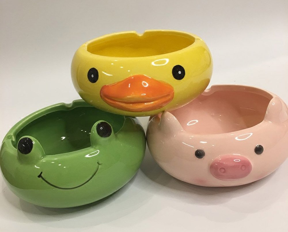 123Arts Ceramic Frog Ashtray Animal Ashtray Flowerpot Home Decor