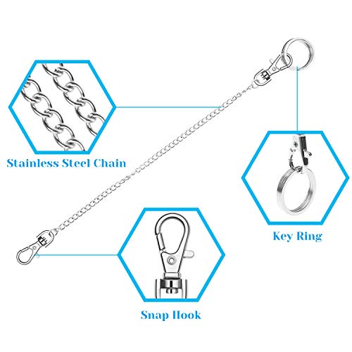 Anezus 3pcs Belt Chain, Pocket Chain, Chains for Wallet, Pants, Jeans, Goth Accessories for Eboy, Egirl, Men and Women