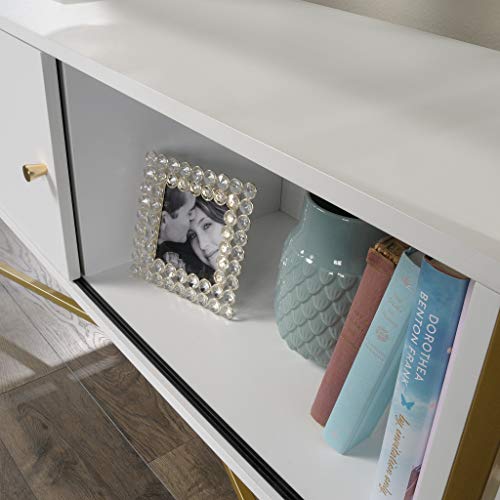 Sauder Harper Heights Accent Table, L: 43.31" x W: 13.78" x H: 29.53", White Plank Finish