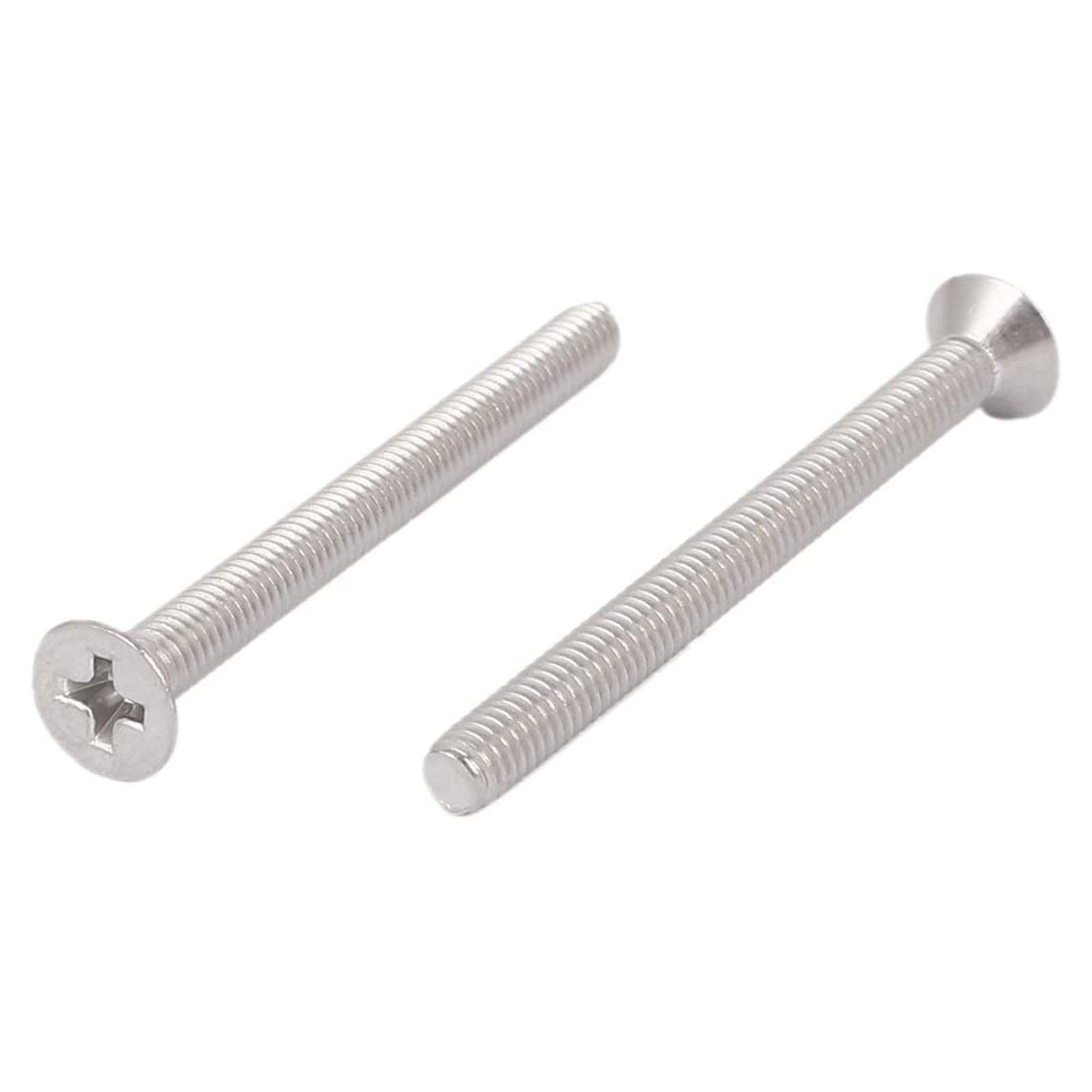 30 Pcs M4-0.7x50mm Flat Head Machine Screws, Phillips Cross Screw, Phillips Drive,304 Stainless Steel, Fasteners Bolts,Countersunk Machine Screws