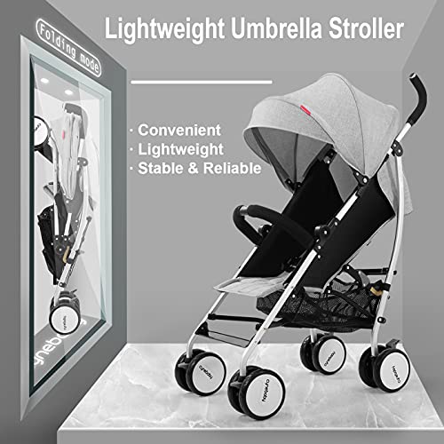 Umbrella Stroller for Toddler - Lightweight Compact Travel Foldable Baby Stroller, 3D Light Weight Portable Pram for Infant with Canopy Grey