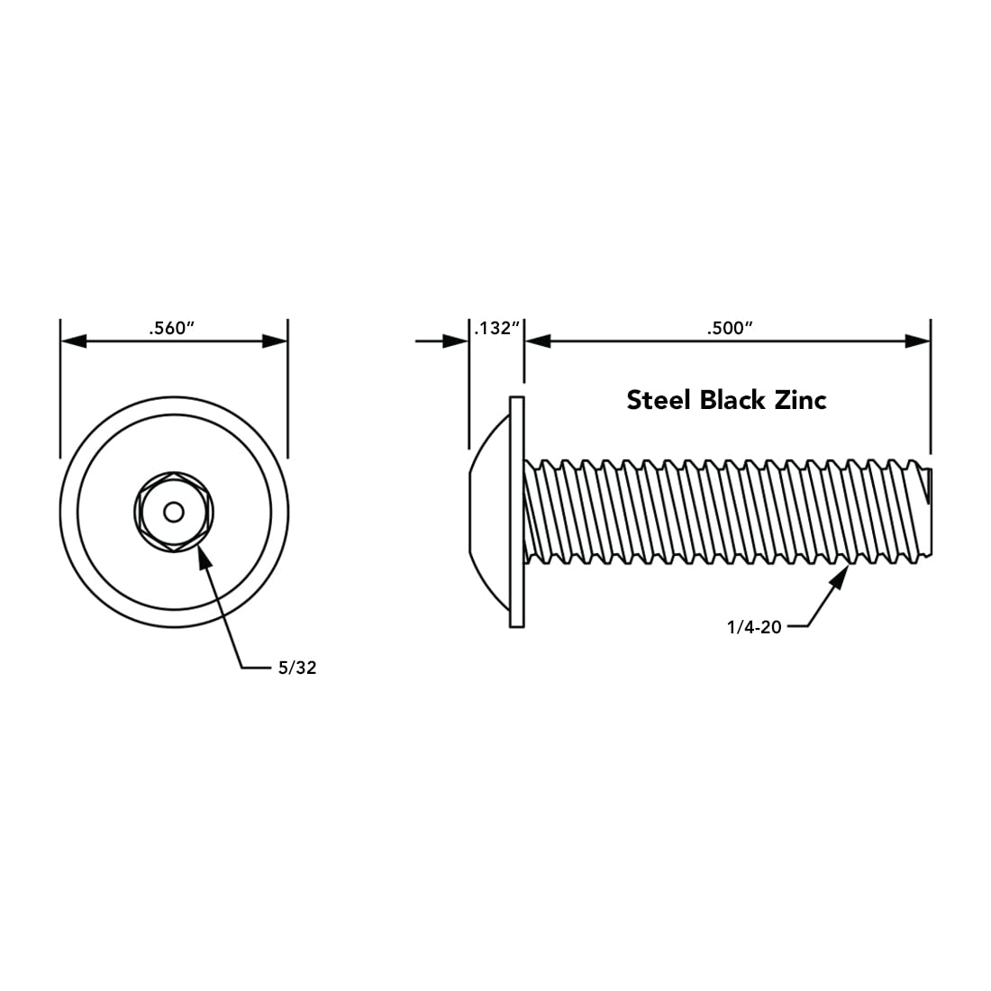 8020, 3342, 10 Series, 1/4-20 x 0.5 Inch 1/2 Inch Flanged Button Head Socket Cap Screw (FBHSCS) (25 Pack) Bolt Hardware Pack for 8020 Aluminum Extrusions