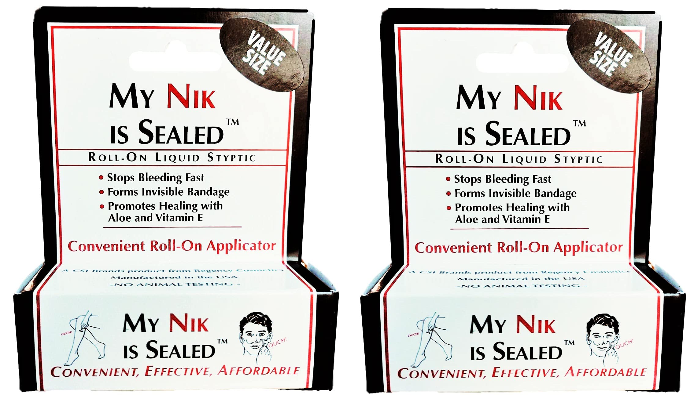 COSMETICALLY SEALED My Nik Is Sealed Roll-On Liquid Styptic | 2 PACK 12ml Value Size | First Aid in a Tube | Made in USA