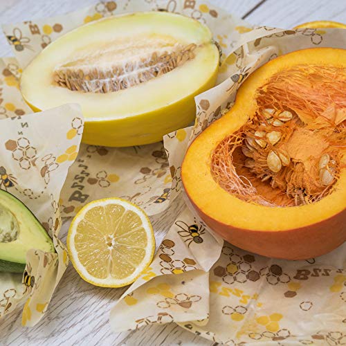 Beeswax Wrap by VertexKIT - ECO-Friendly Reusable and Washable Wraps - Biodegradable Reusable - Plastic-Free, Alternative and Sustainable Food Storage - Re-washable All Natural - Keeps Produce Fresh