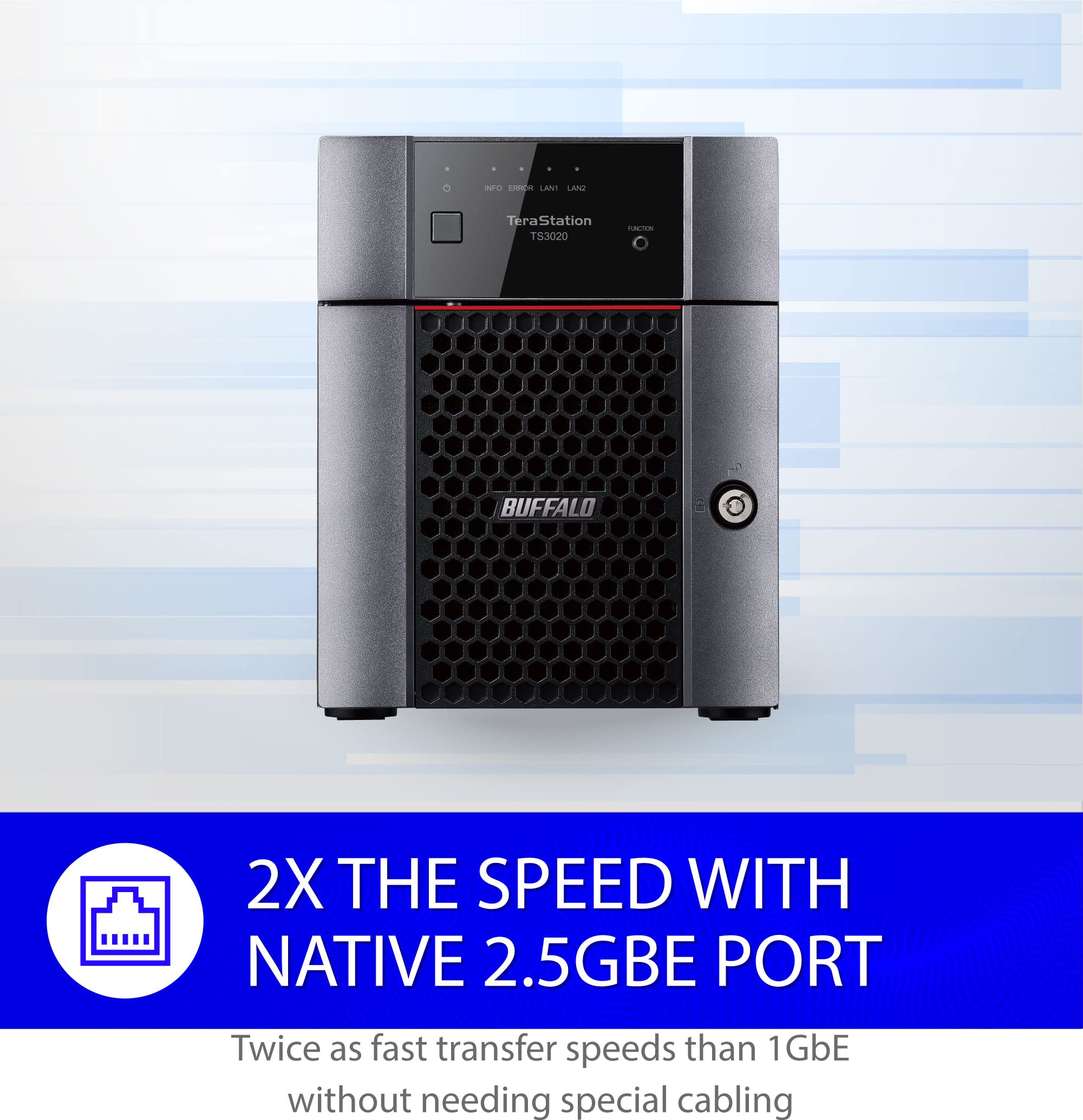 BUFFALO TeraStation 3420DN 4-Bay SMB 32TB (4x8TB) Desktop NAS w/Hard Drives Included Network Attached Storage