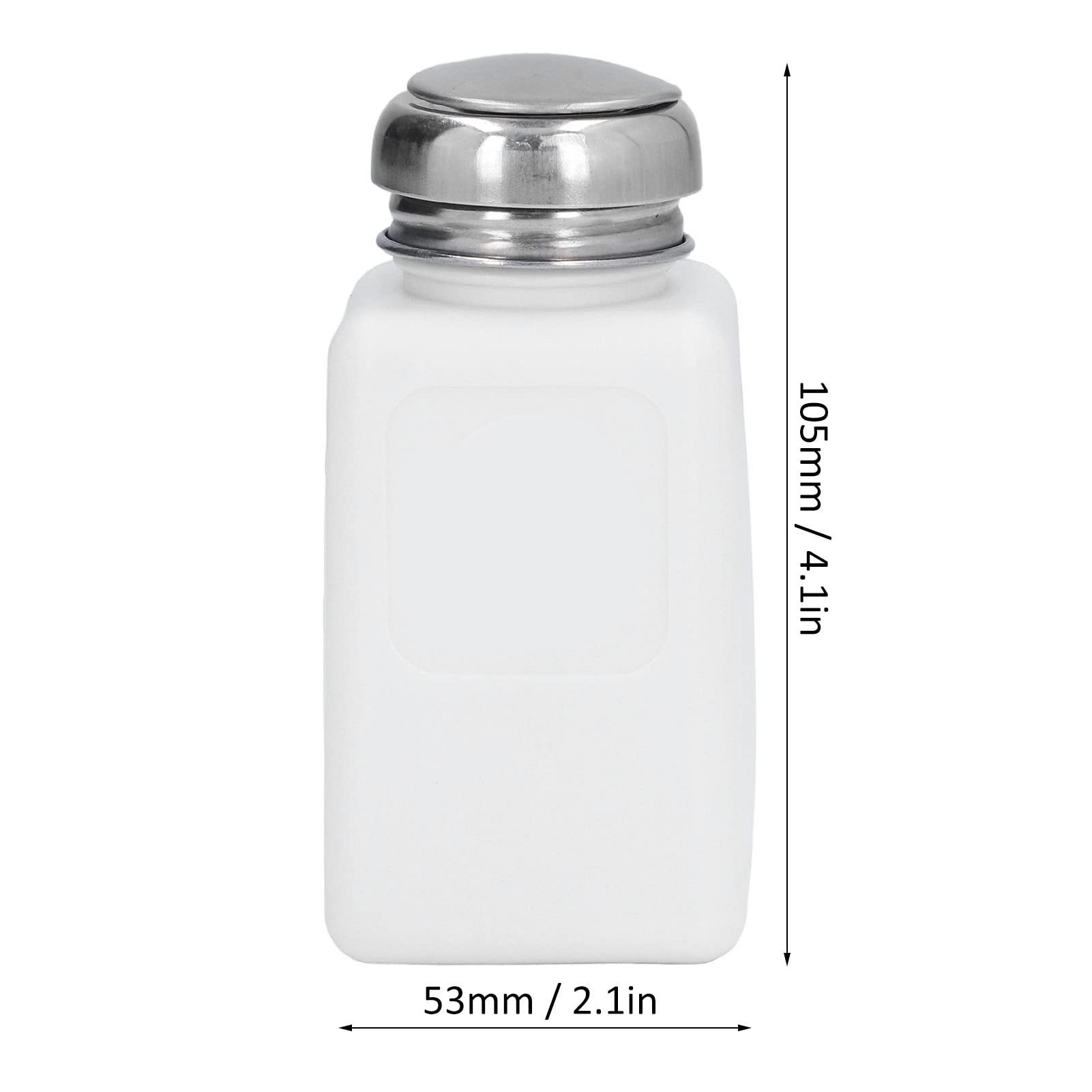 200ml Press Type Solvent Dispenser, ESD Anti Static Bottle with Stainless Steel Lid Liquid Pumping Empty for Alcohol Makeup Remover (White)