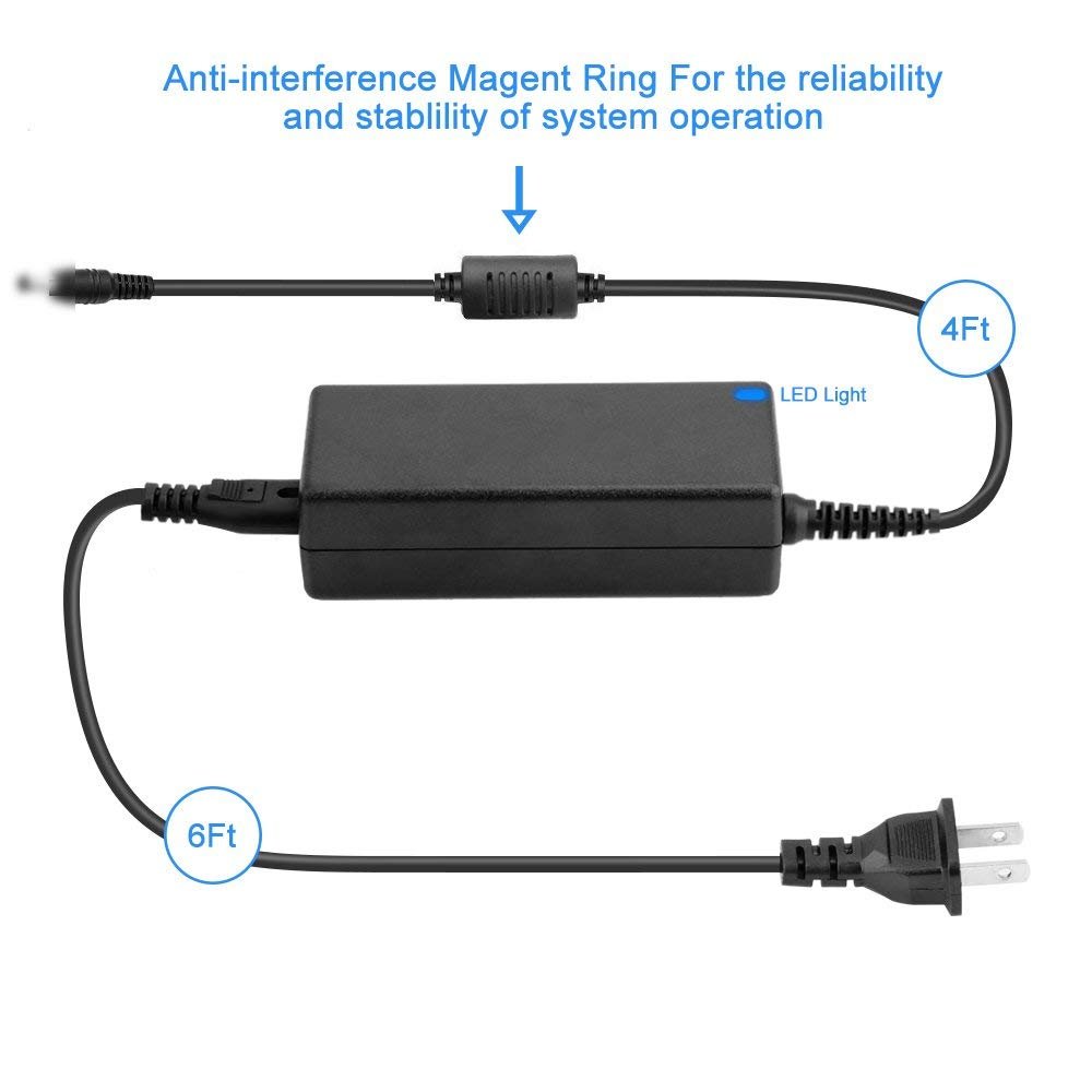 AC/DC Adapter for Seagate Backup Plus Hub 8TB 6TB External Desktop Hard Drive Storage STEL8000100 STEL6000100 Power Supply Cord Cable PS Battery Charger PSU