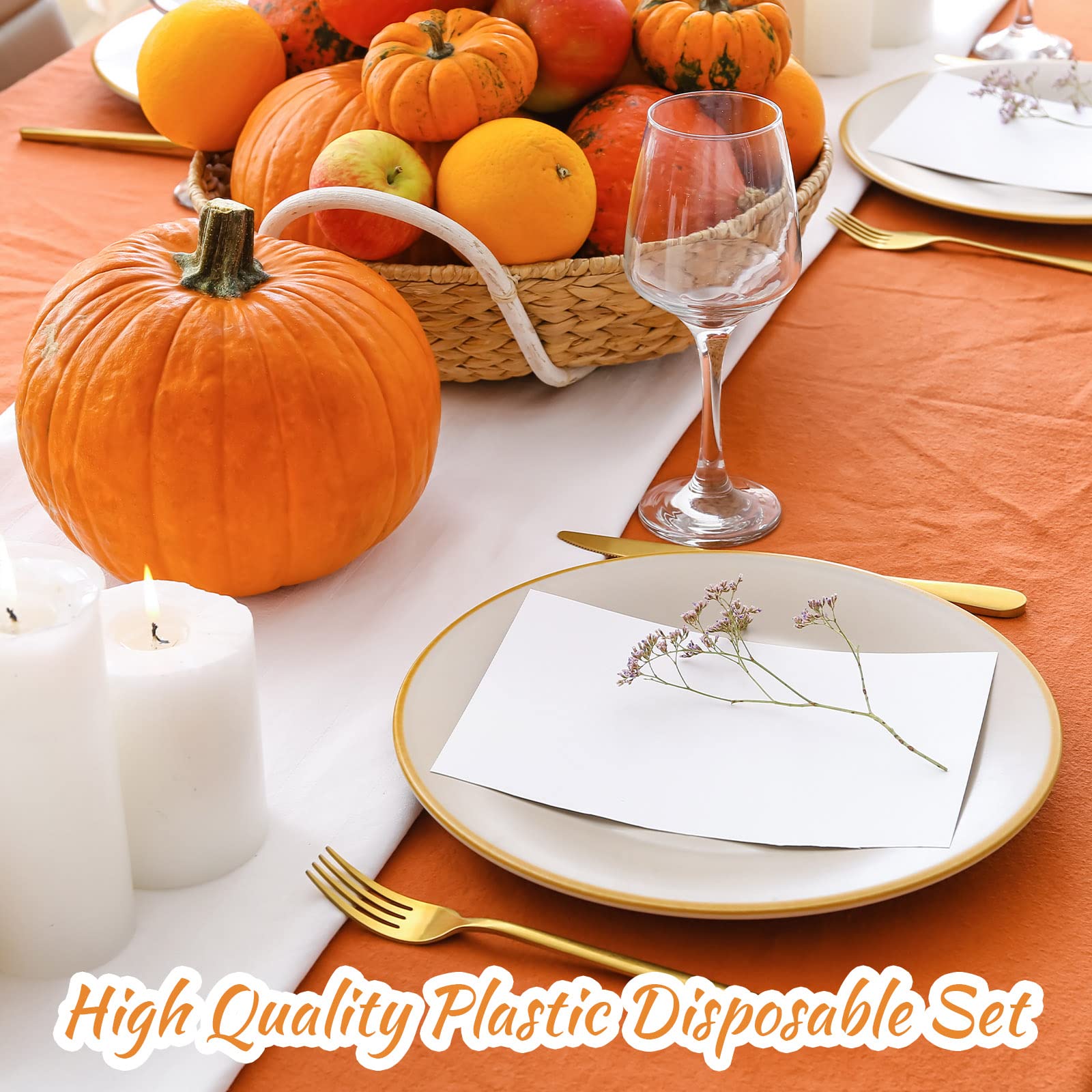 Patelai 12 Pcs Thanksgiving Disposable Plastic Tablecloth Fall Tablecloth for Rectangle Tables Waterproof Table Cover for Thanksgiving Fall Party Decoration, 54 x 108 Inch (Orange,Yellow,Brown)