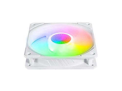 Cooler Master SickleFlow 120 ARGB Fan (White Edition) - 120mm Square Frame Fan, Air Balance Curve Blade Design, PWM Control for Computer Case & Liquid Radiator (SickleFlow 120 ARGB, White)