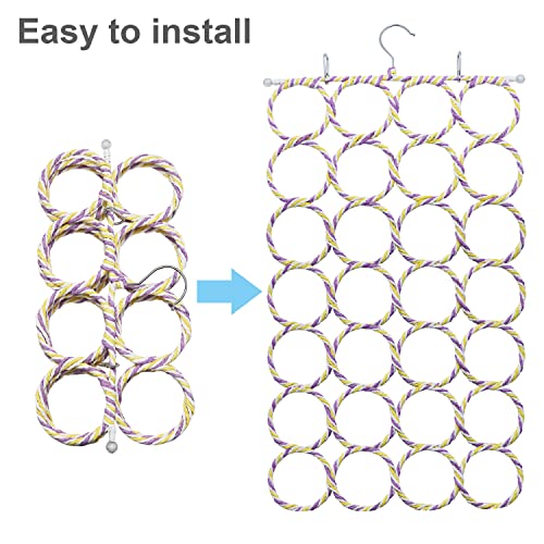 Bird Rope Climbing Net Parrot Swing Hanging Toy for Parakeet Cockatiel Cockatoo Conure African Grey Macaw (Random Color)