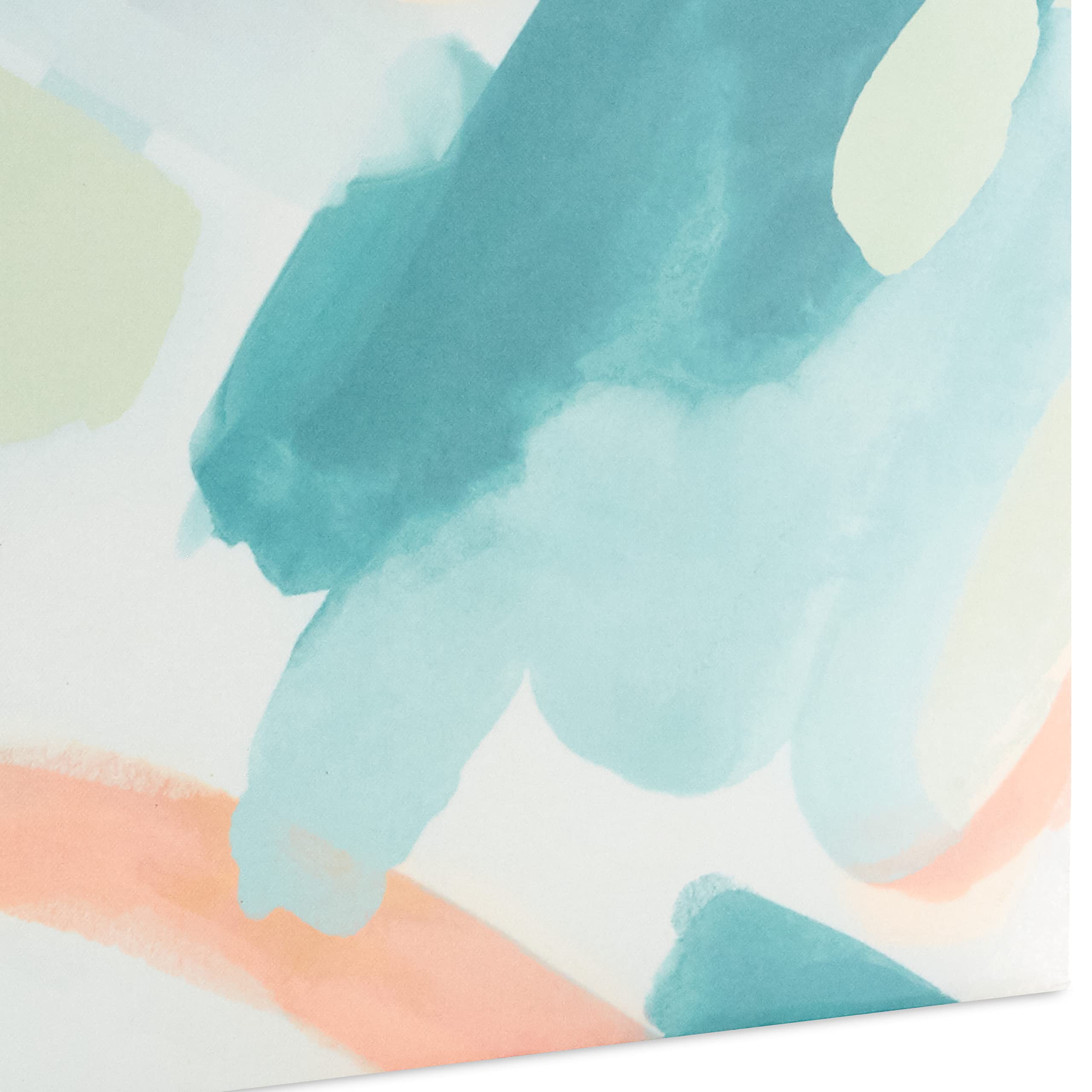 Hallmark Signature Studio 7" Medium Square Gift Bag with Tissue Paper (Abstract Brushstrokes) Peach, Mint Green, Teal for Easter, Birthdays, Bridal Showers and More