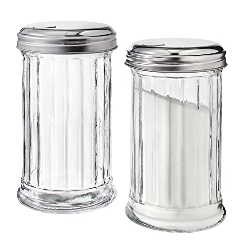 2 Pack Diner Retro Style Sugar Shakers Dispenser For Sugar / Cinnamon / Bee Pollen / Oregano and Other Spices