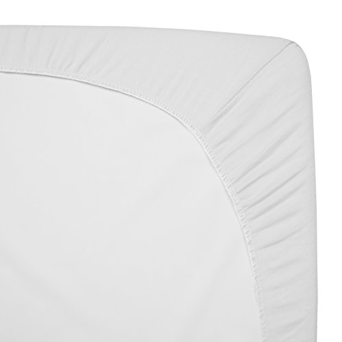 TL Care 3 Pack Fitted Crib Sheets 28" x 52", Soft Breathable Neutral 100% Cotton Jersey Sheet, White, for Boys and Girls, Fits Crib and Toddler Bed mattresses