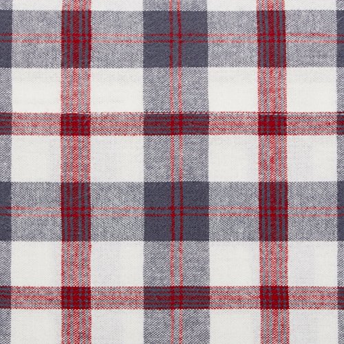Amazon Brand – Pinzon 160-Gram Plaid Flannel Cotton Bed Sheet Set, Queen, Red / Grey Plaid